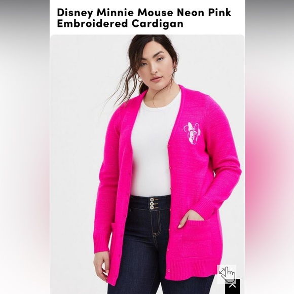 torrid | Sweaters | Torrid X Disney Minnie Mouse Neon Pink Embroidered ...